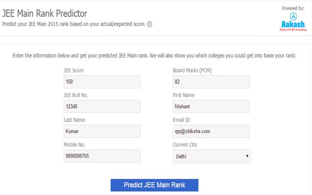 Shiksha launches| JEE Main 2015 Rank Predictor Tool | shiksha.com