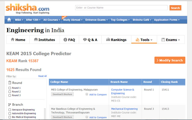 KEAM College Predictor: Find College & Branch | shiksha.com