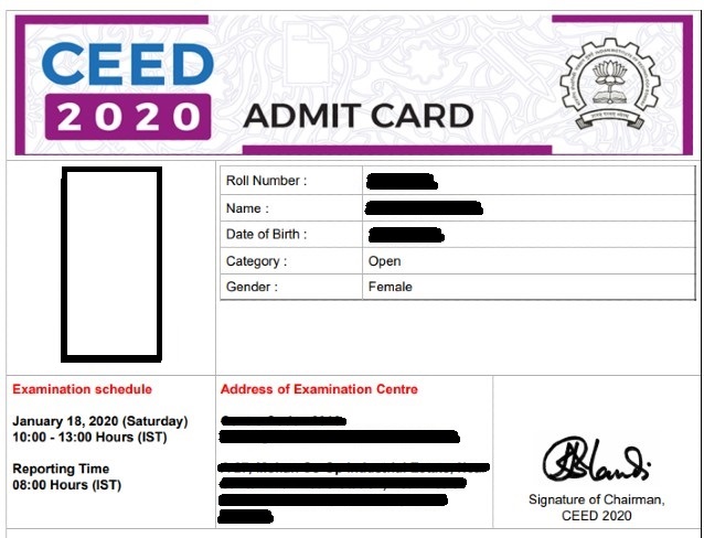 CEED 2020 Admit Card (Released) - Download & Check the Steps Here