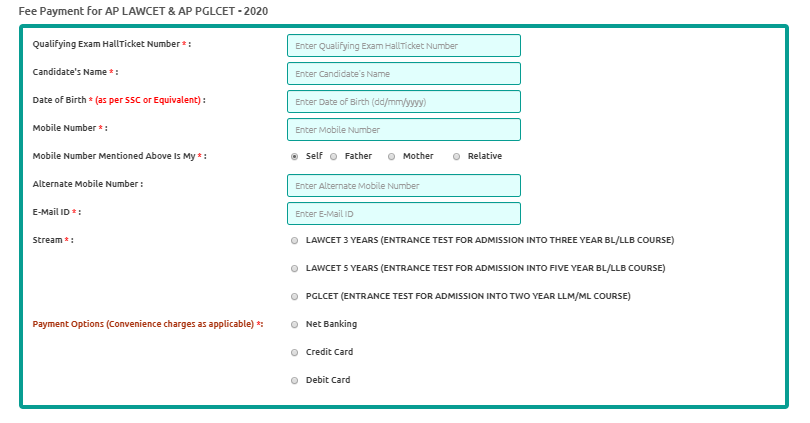 APLAWCET Application Form 2021 (Out): Check Registration Date, Fees ...