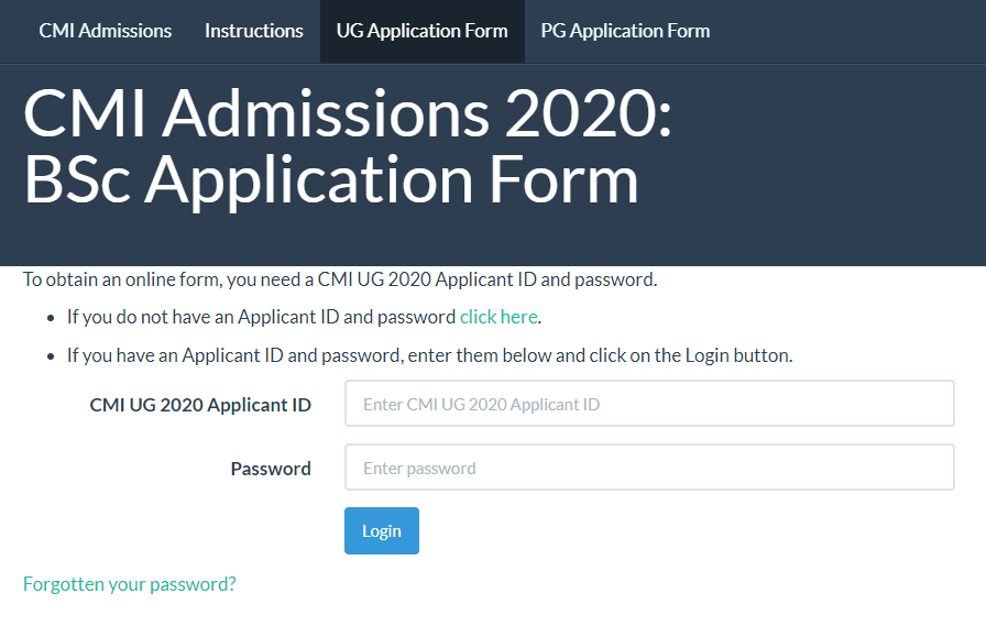 CMI Entrance Exam 2020 Application correction window (Open): Apply Now