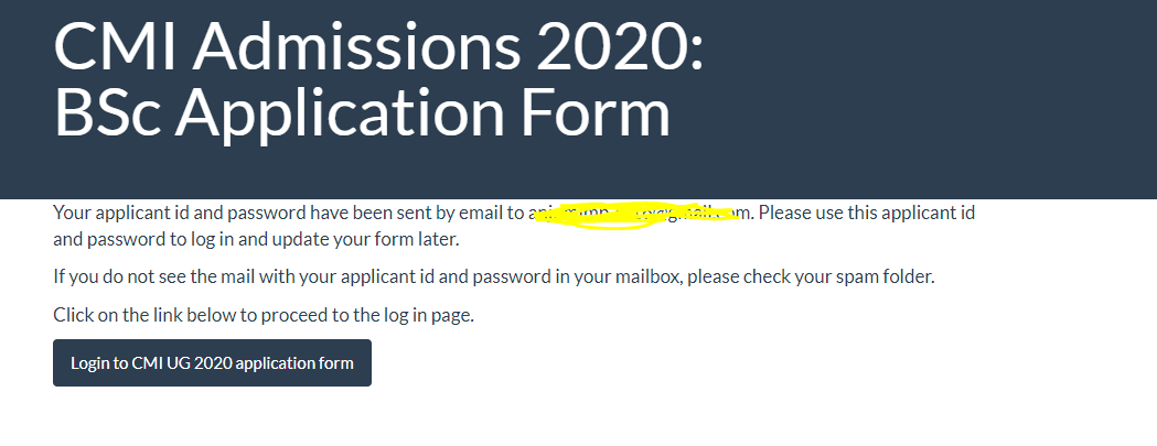 CMI Entrance Exam 2020 Application correction window (Open): Apply Now