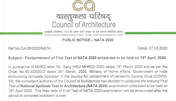 NATA Application Form 2020: Check Registration Fees & Process