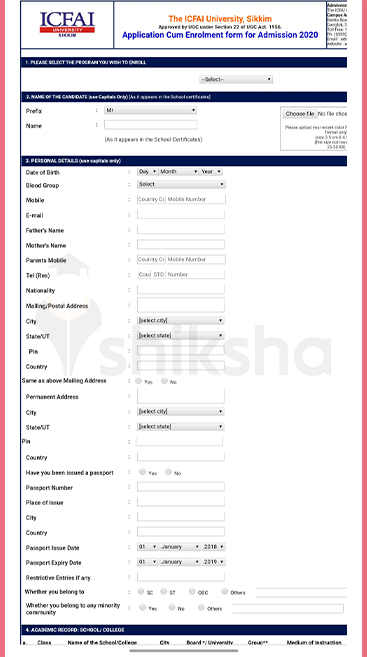 ICFAI University Sikkim Admission 2020: Application (Open), Eligibility ...