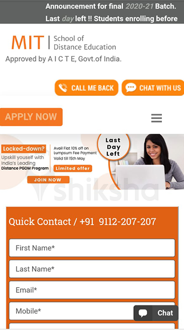 MITSDE Admission 2024: Eligibility, Application, Date, Fee