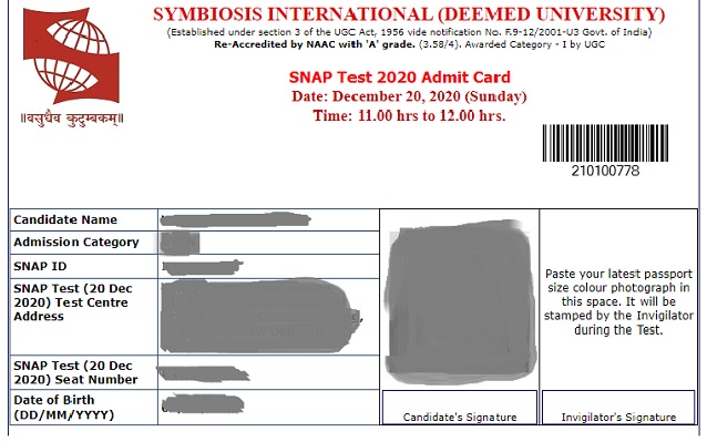 SNAP 2021 Admit Card - Know Steps to Download SNAP Admit Card