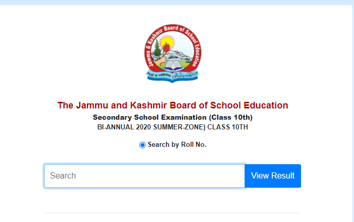 JKBOSE 10th Result 2020 for bi-annual summer zone declared