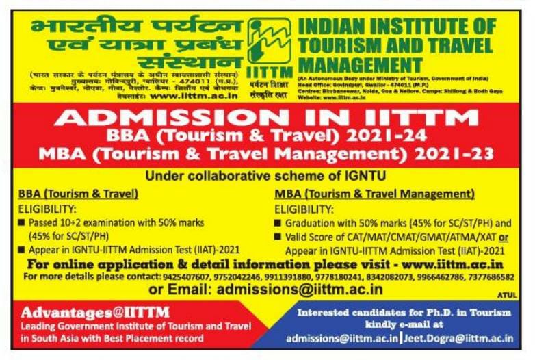 Indian Institute of Tourism and Travel Management (Gwalior): Courses ...