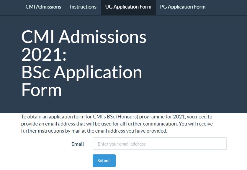 CMI Entrance Exam BSc Application Form 2021 (Out): Check Registration ...