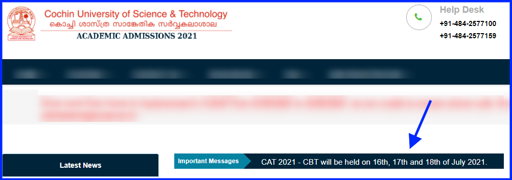 CUSAT CAT 2021 revised exam dates announced by Cochin University