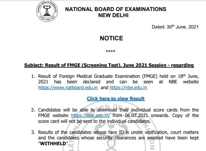 FMGE Result 2021: Release Date and Download Process