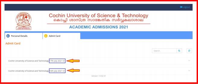 CUSAT CAT admit card 2023 (OUT): Download hall ticket @admissions.cusat ...