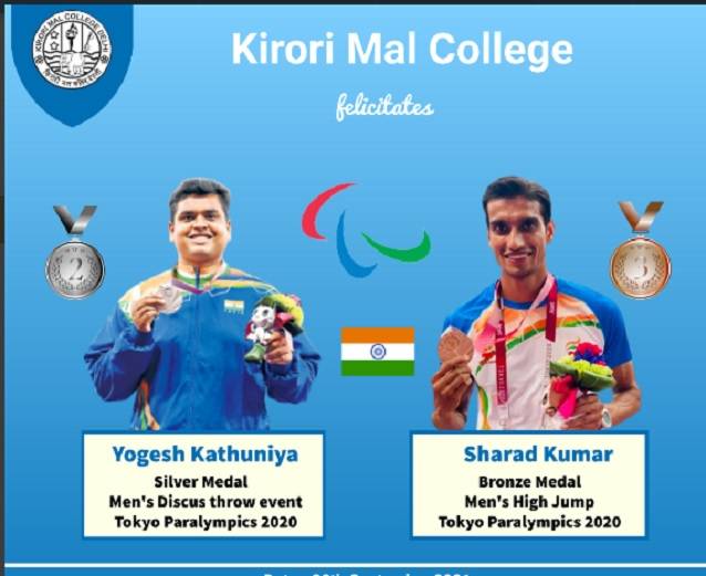 Kirori Mal College to felicitate Tokyo paralymics medal winners today