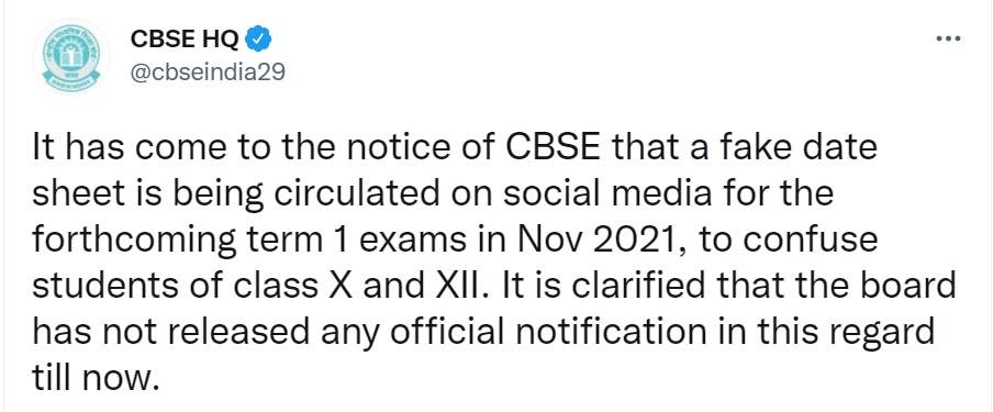 CBSE warns of fake date sheet being circulated on social media