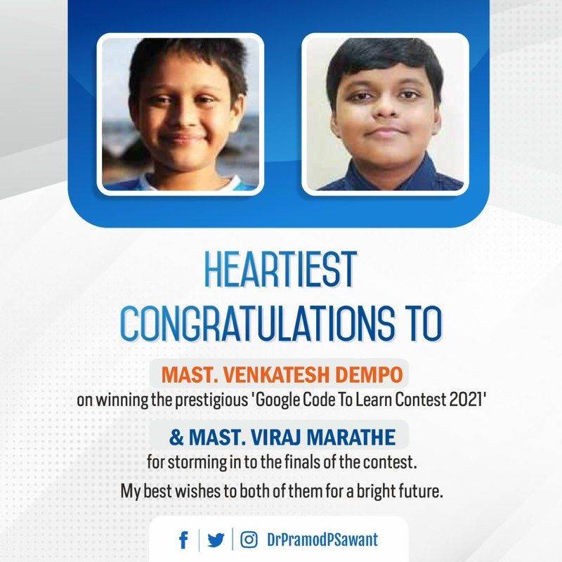 11-year-old Goa students win Google's Coding Contest, Receive wishes ...