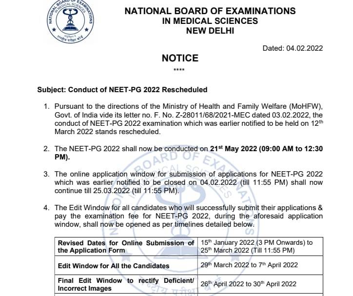 NEET PG 2022 Notification (Released): Download PDF Here