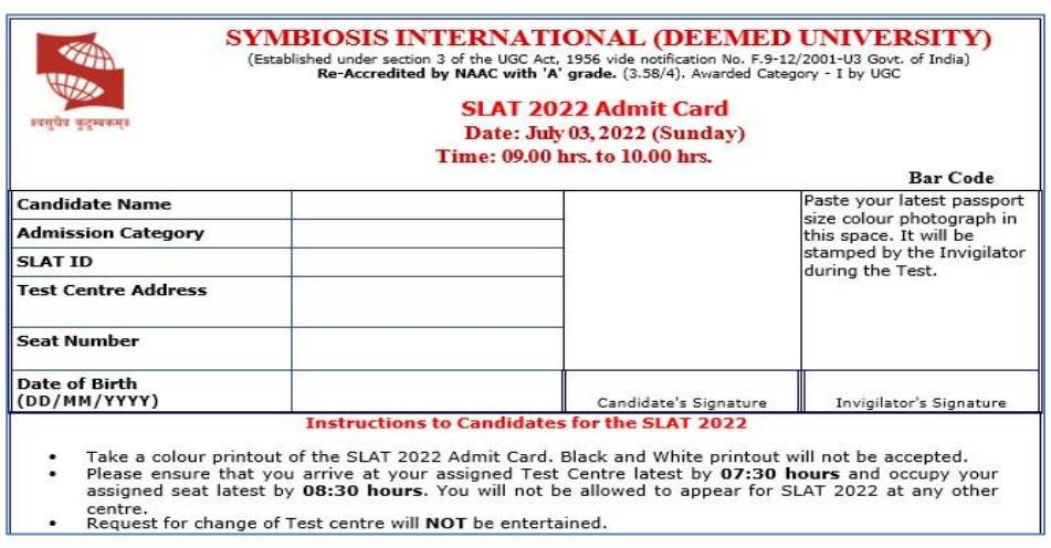 SLAT Admit Card 2022 (OUT): Steps to Download Hall Ticket at set-test.org