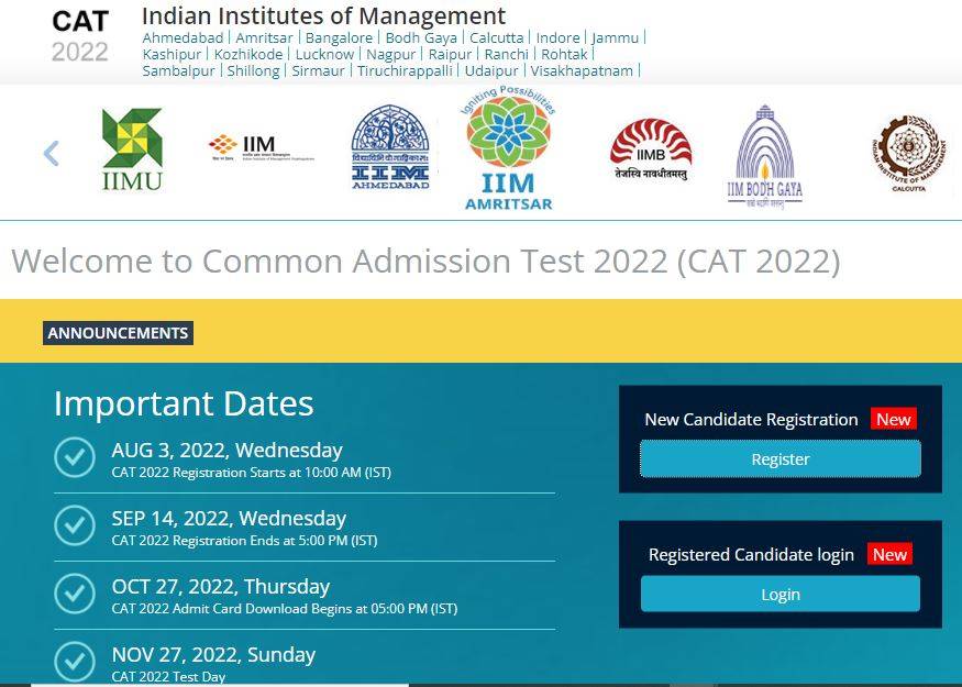 CAT 2022 Exam: Registration (Ongoing), Last Date, Fees, Syllabus ...