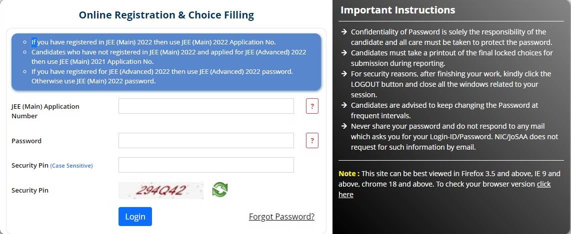 JoSAA 2022 Registration (Ends on Sep 21): Check Date, Fees & Procedure