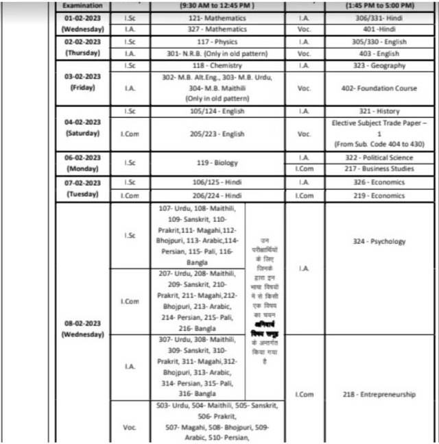 BSEB 12th Time Table 2024 (Soon): Check Bihar Board Class 12 Time Table Here!