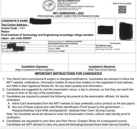 NIFT 2023 Admit Card (OUT Now) Live Updates; Get Direct Link, Steps to ...