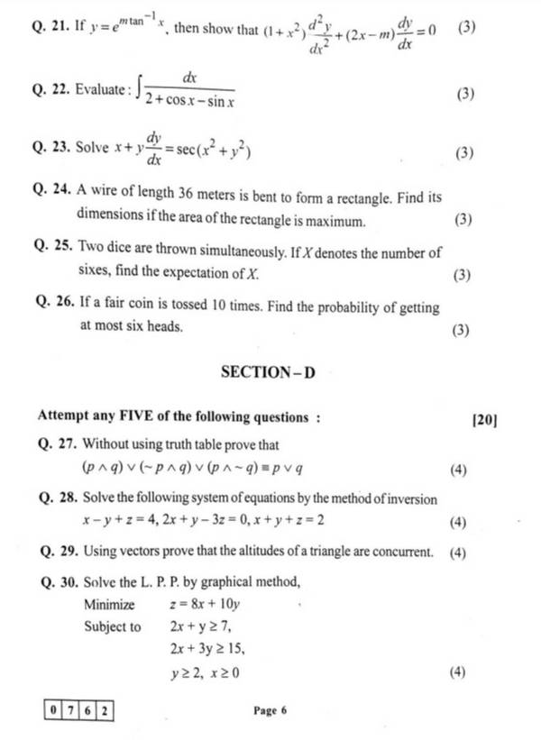 Maharashtra 12th HSC Board Maths Statistics Question Paper 2023 Maharashtra 12th HSC Board Maths Statistics Question Paper 2023