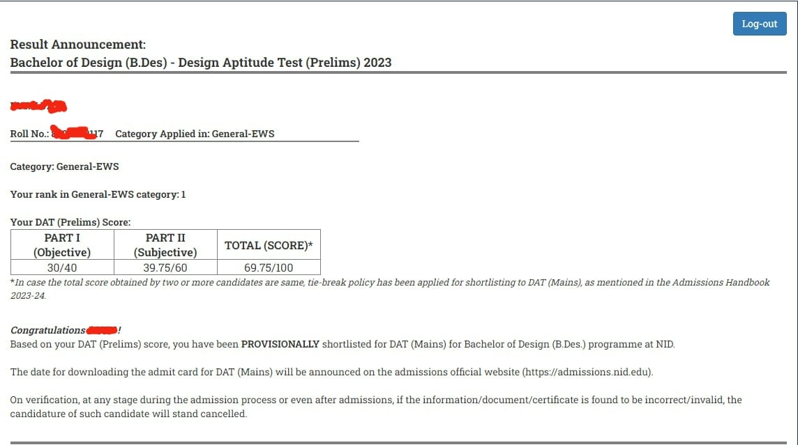 NID DAT 2023 Result (OUT) - Live Updates, Download Link, Toppers List ...