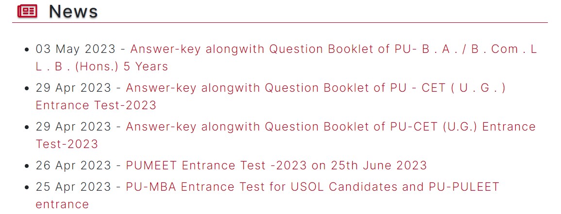 PU UGLAW 2023 Answer Key Released Today; Check Details Here