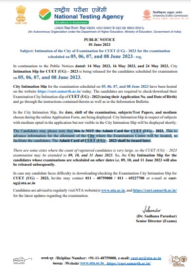 DU CUET UG Phase 4 City Intimation Slip Released @cuet.nta.nic.in; Know ...