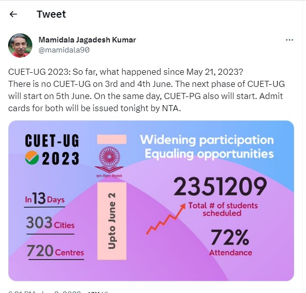 DU CUET UG Admit Card 2023 Phase 4 OUT: Direct Download Link @cuet ...