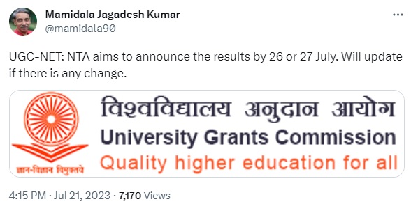 UGC NET Result 2023 (Out) Live: Check NTA NET Scorecard & Subject-wise Cut off Marks