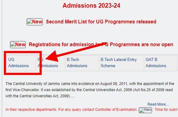 Central University of Jammu Admission through CUET 2025: Courses ...