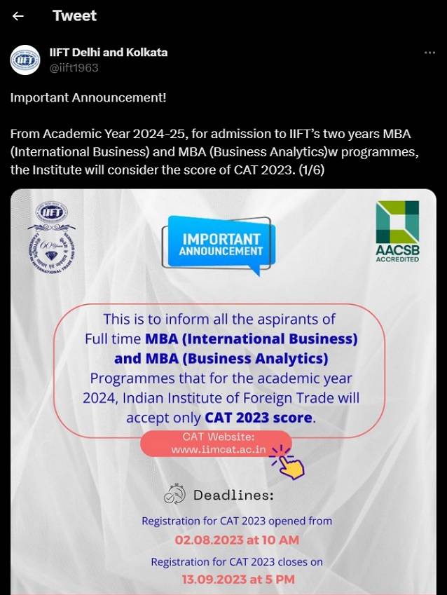 IIFT 2024 Application Form/ Registration: Check IIFT Exam Fees, Date ...