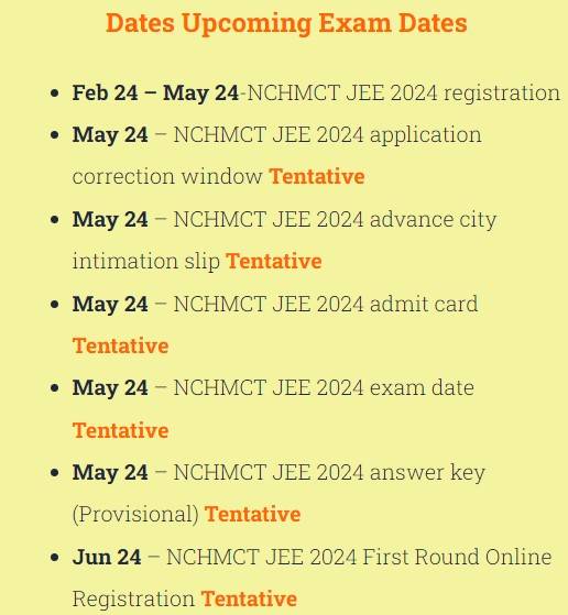 NCHMCT JEE 2024 Application Form (Feb): Registration Date, Fees ...