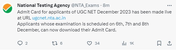 UGC NET Admit Card 2023 (Out): NTA December Hall Tickets Released at ugcnet.nta.ac.in