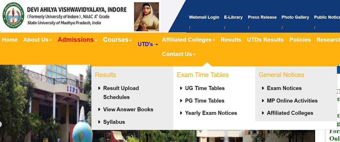 DAVV Result 2023 Released @dauniv.ac.in/results: Check for Semester ...