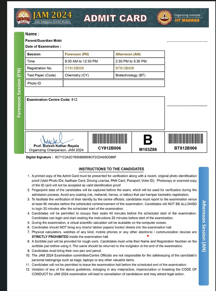 IIT JAM Admit Card 2024 (Released); Check Exam Date, Pattern & Live Update