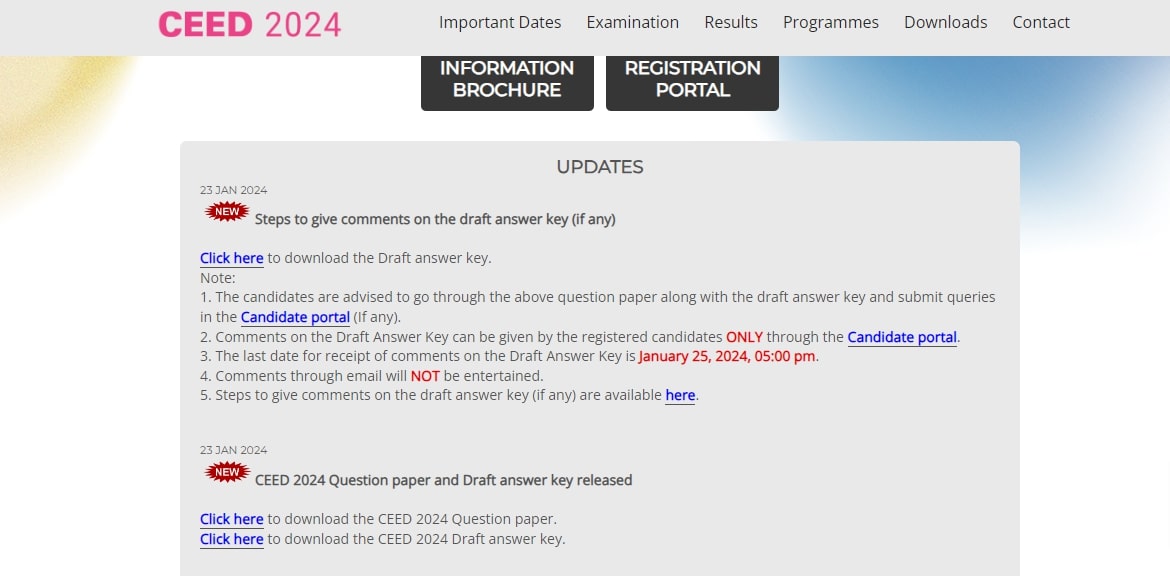 UCEED and CEED 2024 Answer Key Live Updates: Download Link, Candidate ...