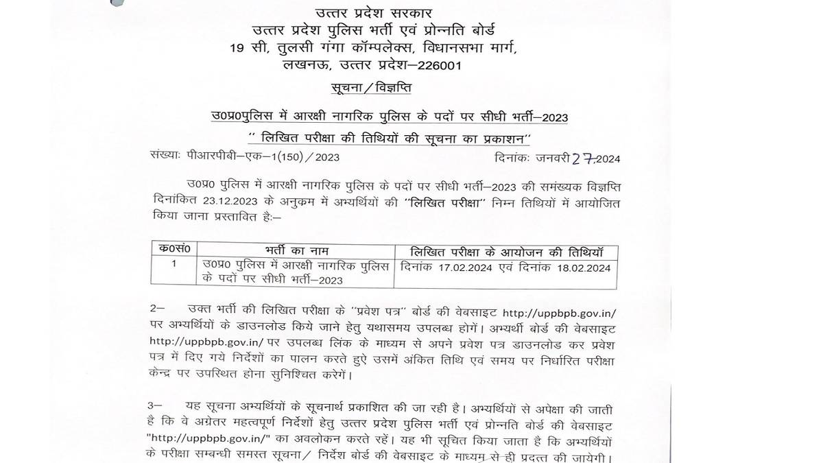 UP Police Constable 2024: Admit Card (Soon), Exam Date (OUT), Syllabus ...