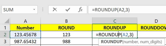 Round Off Formula in Excel: Round Functions