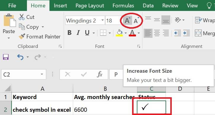 How To Insert Tick Mark In Excel