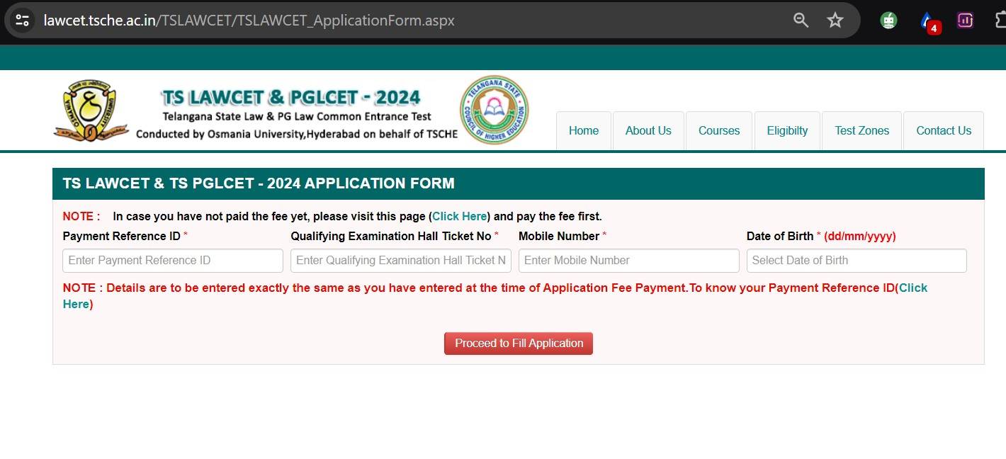 How to Fill TS LAWCET/PGLCET Application Form 2025: Steps to Apply Online