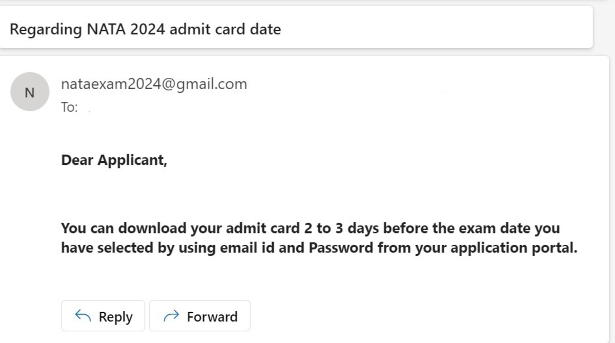 NATA 2024 admit card to be available at nata.in 2-3 days before the exam date: CoA