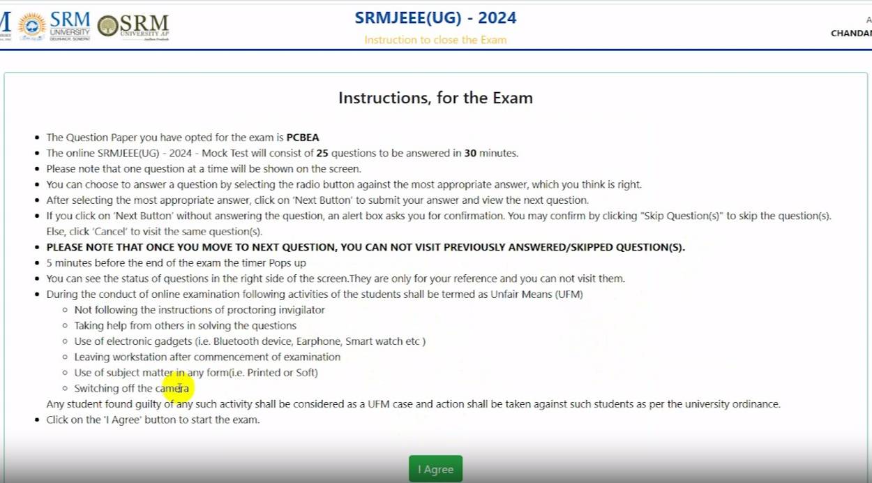 SRMJEEE 2025 Remote Proctored Exam Requirements: Download Exam Browser ...