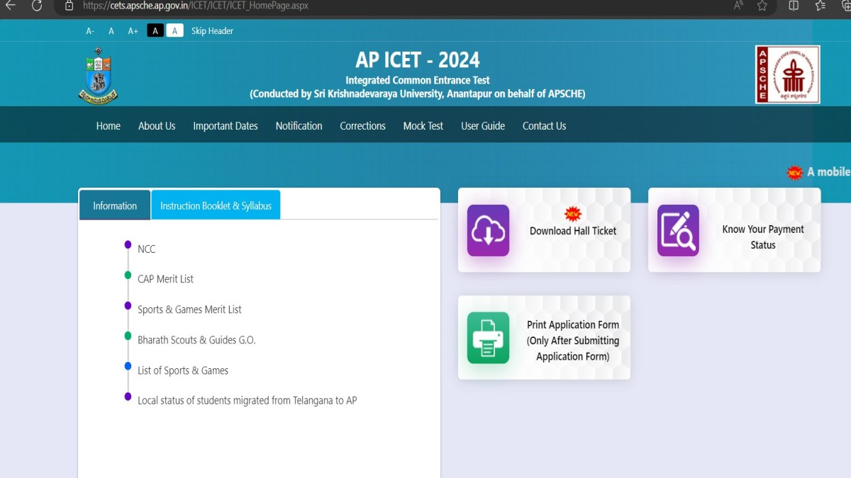 AP ICET Hall Ticket Download 2024 Link Out @cets.apsche.ap.gov.in; Live ...