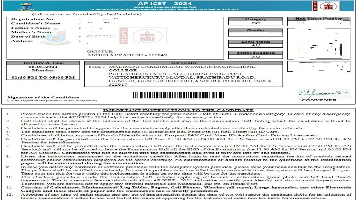 AP ICET Hall Ticket 2025 (Released): Download APICET Admit Card @cets ...