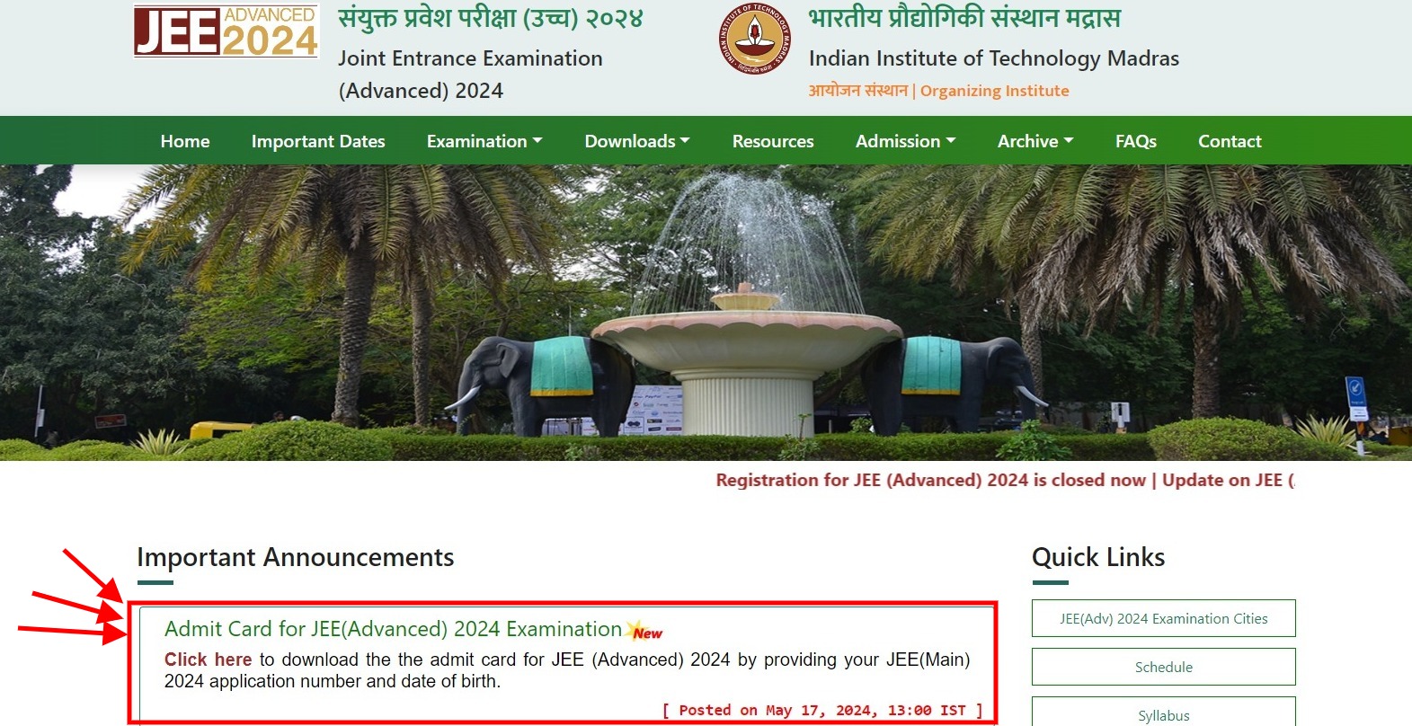 JEE Advanced Admit Card 2024 (OUT) Live Updates: Hall Ticket Download ...