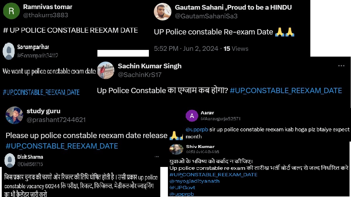 Candidates Demanding UP Police Re-Exam Date 2024 Announcement on Social ...