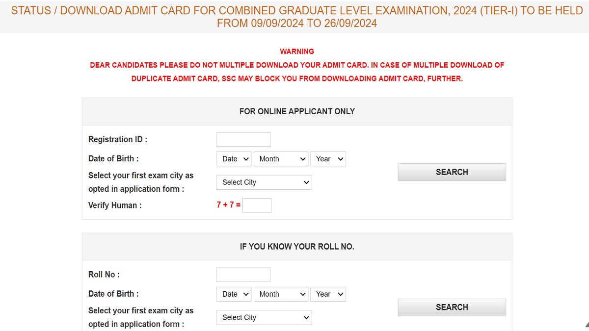 SSC CGL 2024 Tier 1 Admit Card Released Region-Wise; Get Download Direct Link at ssc.gov.in