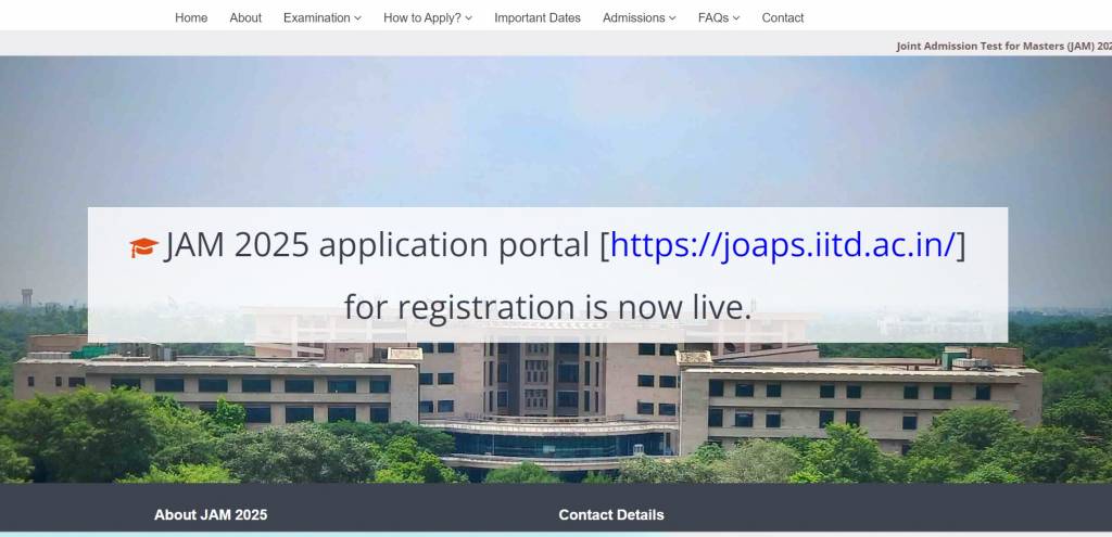 IIT JAM Application Form 2025 (OUT): Registration, Fees & Documents Required